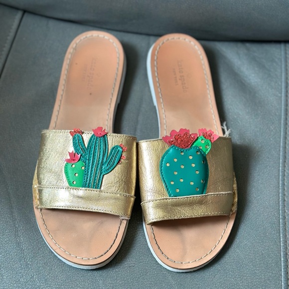 kate spade | Shoes | Kate Spade New York Iguana Metallic Slide Sandals ...